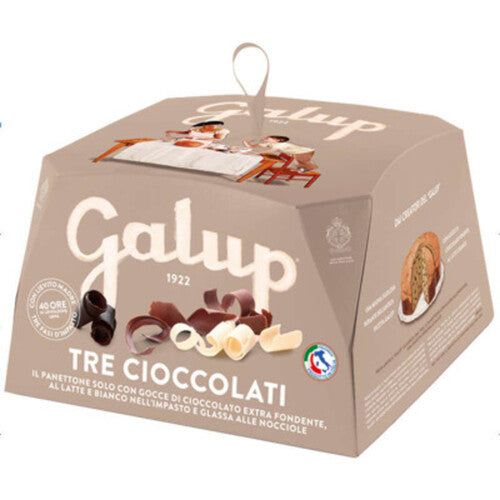 Galup - Panettone Three Chocolates Hazelnut Choc-Dark Choc- White Choc ...
