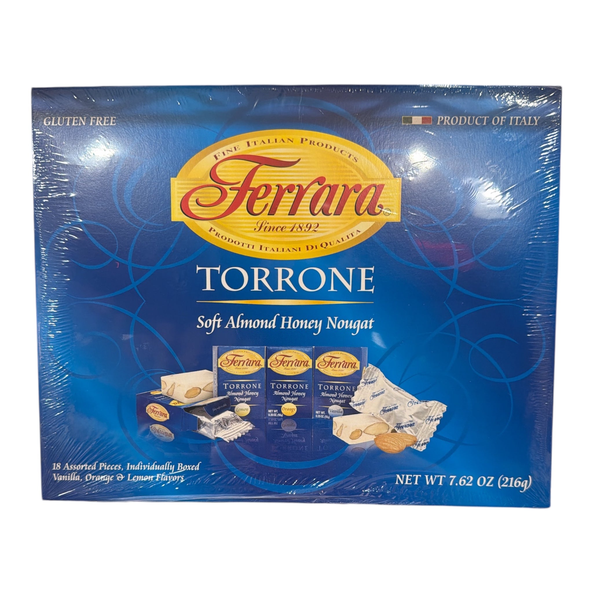 Ferrara - 18pcs - Torrone Soft Almond Honey Nougart - 216g (7.62oz ...