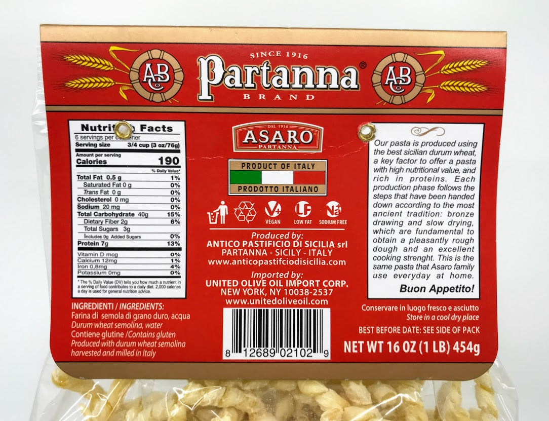 Partanna - Busiate Sicilian Pasta - 454g (16 oz) – Cerini Coffee & Gifts