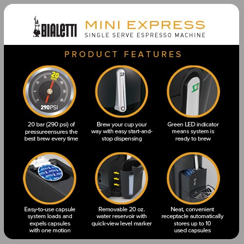 Bialetti Mini Express Black - Bialetti I Caffe d'I – Cerini Coffee & Gifts